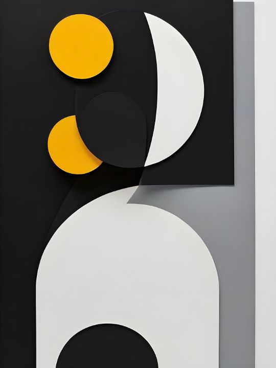 Monochrome Harmony Abstract Geometry - Pixelsculpted - Digital Art & AI ...