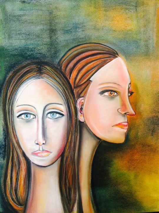 Two Girls - Art by Allibe - Drawings & Illustration, People & Figures ...