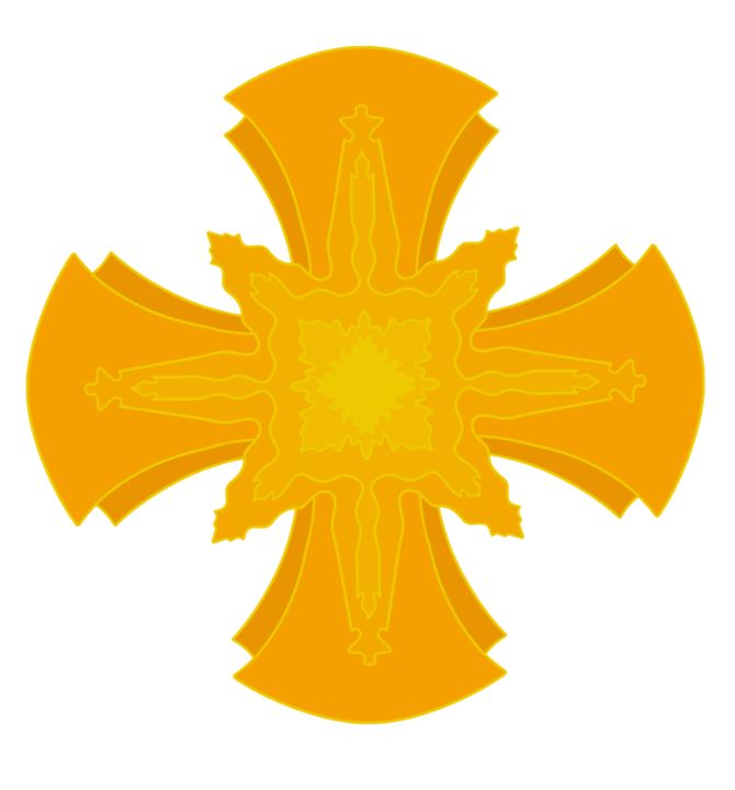 Golden Radiant Cross - AchtungStudio - Paintings & Prints, Abstract ...