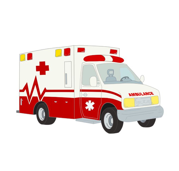 drawing of a red and white ambulance - AchtungStudio - Drawings ...