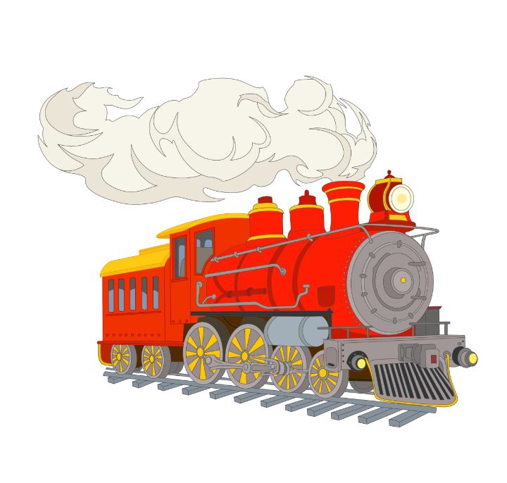 drawing of a red train on the rails - AchtungStudio - Drawings ...