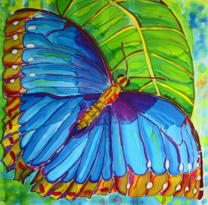 Blue Morpho on Zebra - Kelly Smith - Paintings & Prints, Animals, Birds ...