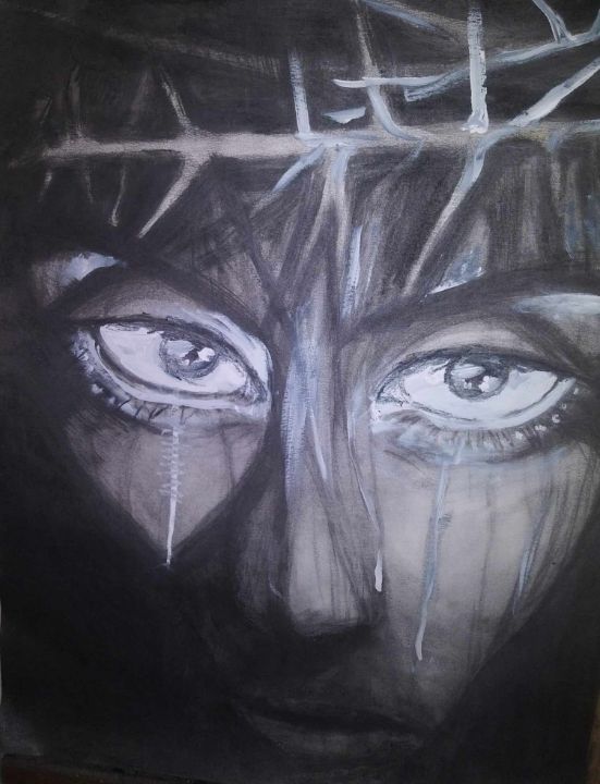 JESUS STARING THOUGH YOU - DawnOfArt - Drawings & Illustration ...