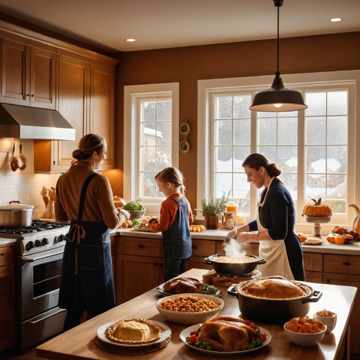 Cozy Thanksgiving Kitchen Scene - Full Moon Digital Products - Digital ...