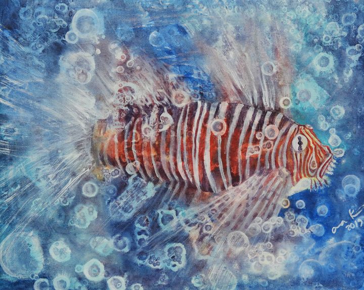 Lionfish - Anna Kekesi-Kim - Paintings & Prints, Animals, Birds, & Fish ...