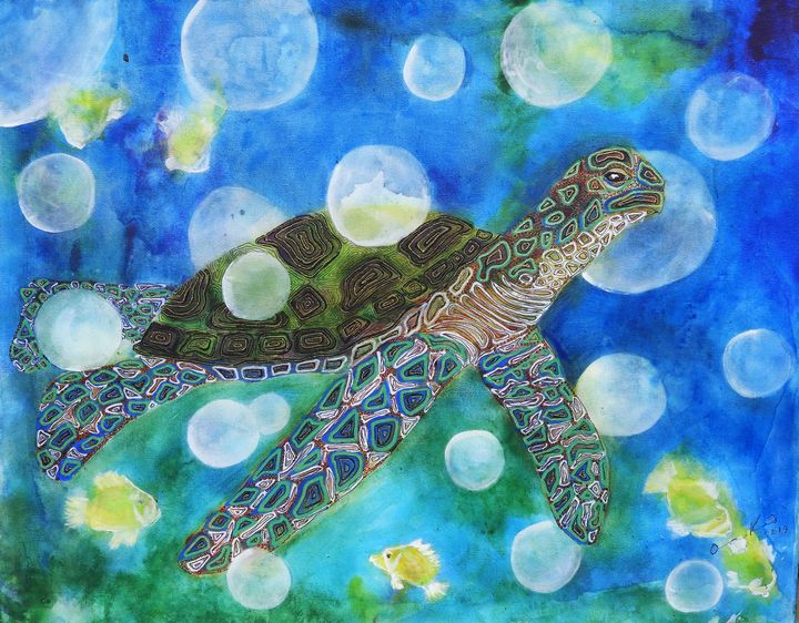 Turtle Dreams - Anna Kekesi-Kim - Paintings & Prints, Animals, Birds ...