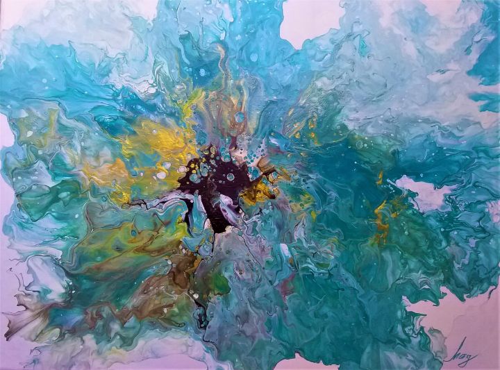 Green Dahlia - Magda Popovici Art Gallery - Paintings & Prints, Flowers ...