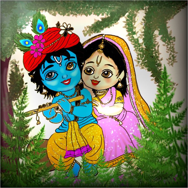 Krishna in Nandhavanam - Th00rigai - Digital Art & AI, Religion ...