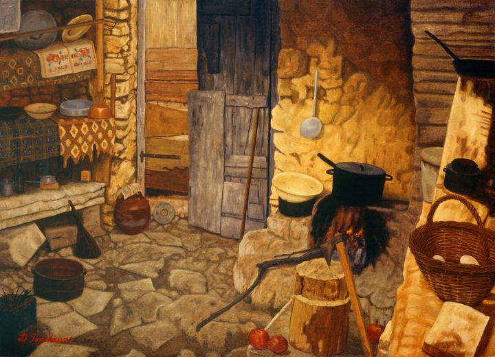 Old Times - Canvas painting Art - Paintings & Prints, Buildings ...