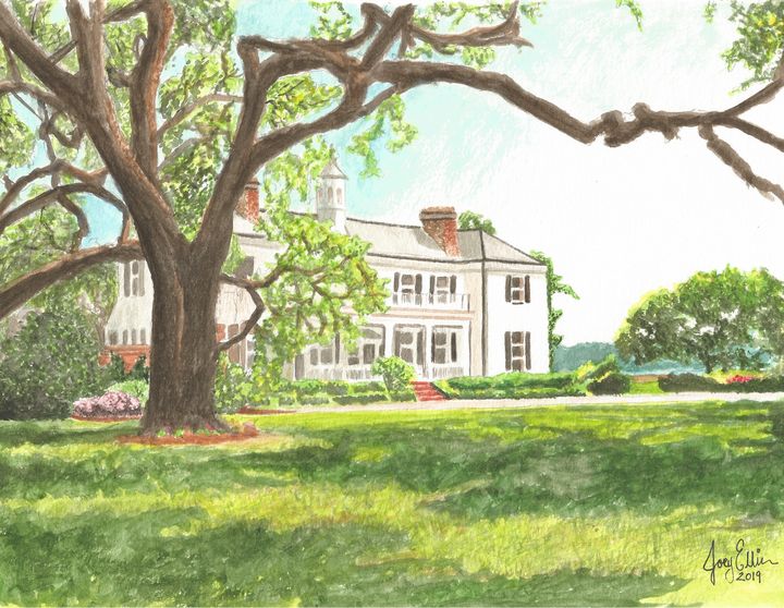 Oak Villa Watercolor by Joey Ellison - Edward Ellison American Artist ...