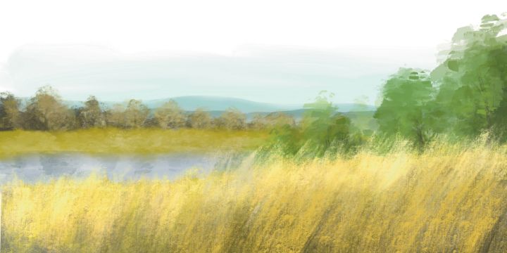 Pasture By the Water - Jonathan Clark Art - Paintings & Prints, Flowers ...