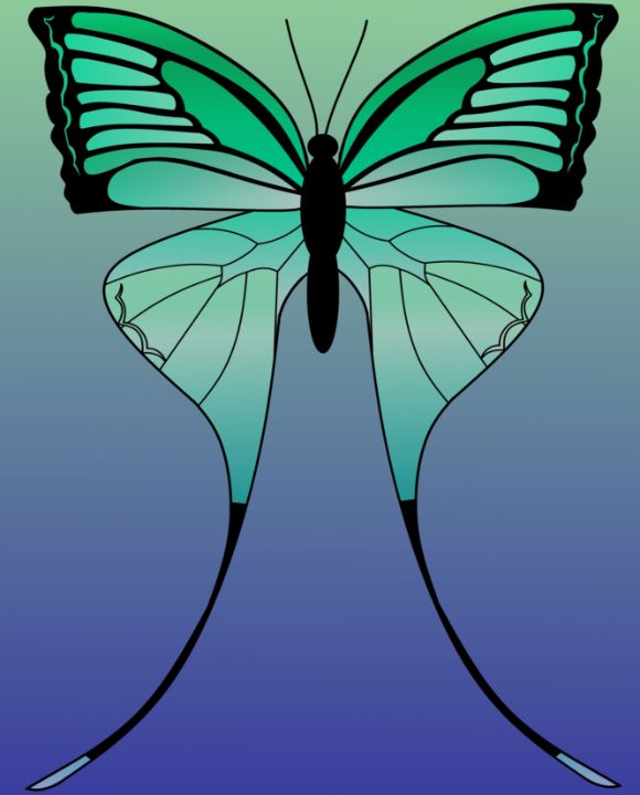 digital painted buttery fly blue - the dragon reaper's photo and art ...