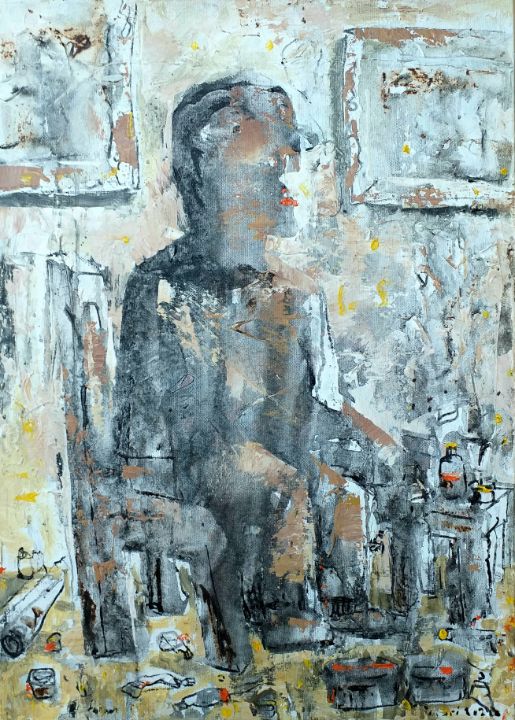 At studio - Januri Art house - Paintings & Prints, Abstract, Figurative ...