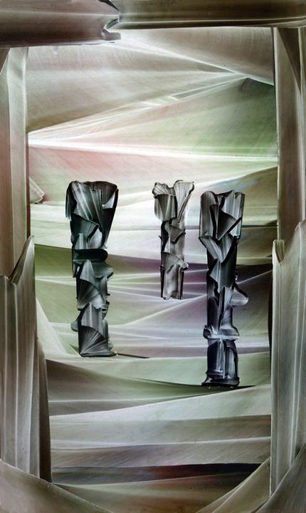 Trinity in Green 3 - Hratch Israelian - Paintings & Prints, Abstract ...