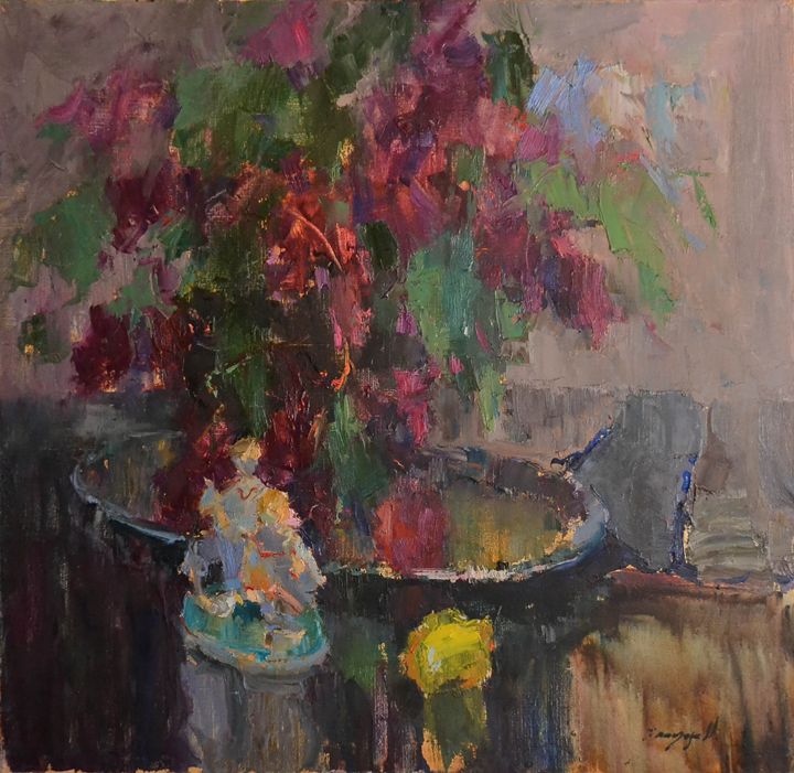 With figurine_oil on canvas - Shandor Alexander - Paintings & Prints ...