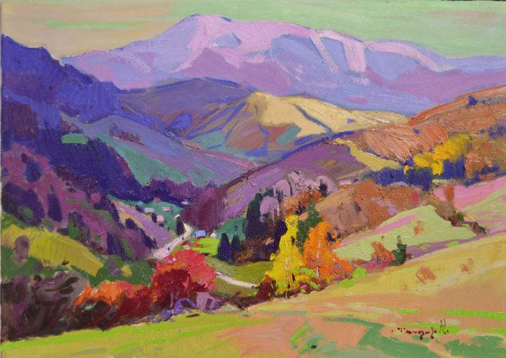 Pink Carpathians - Shandor Alexander - Paintings & Prints, Landscapes ...