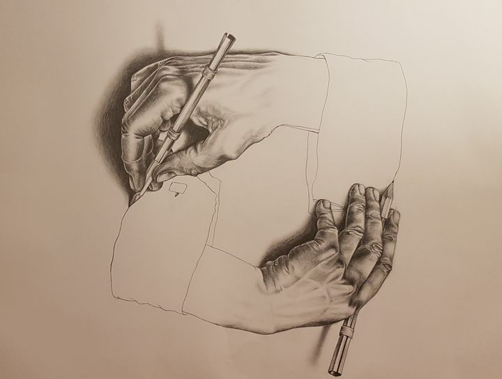 Drawing Hands - Minunart - Drawings & Illustration, Abstract ...