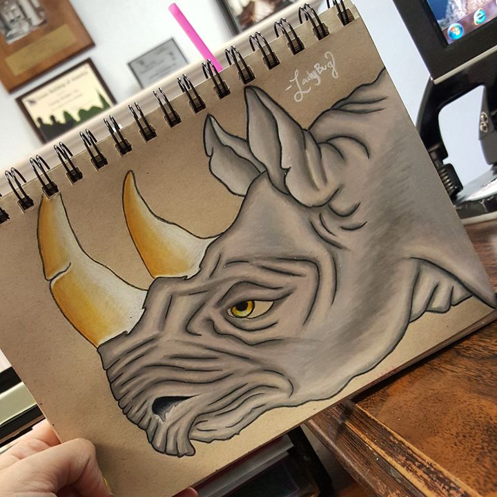Rhino - Ladybug Delatorre - Drawings & Illustration, Animals, Birds ...
