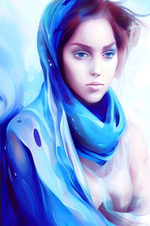 Girl in Blue #1 - FotoZooLee - Digital Art & AI, People & Figures ...