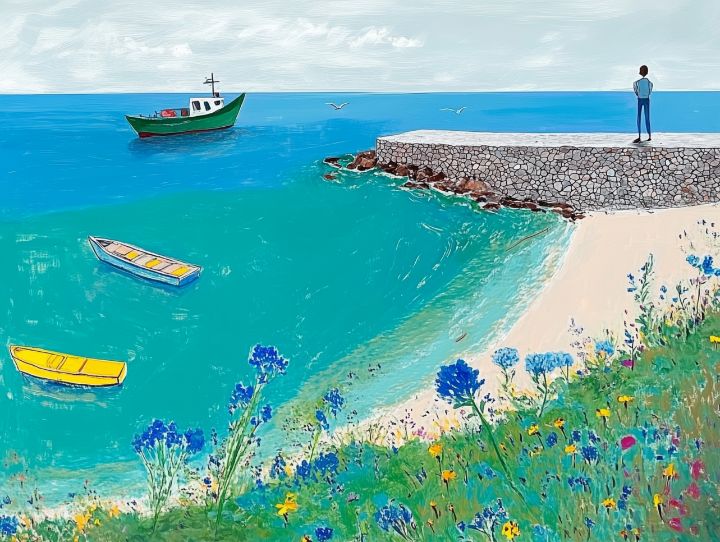 Blue Coastline 4 - Design oracle - Digital Art & AI, Landscapes ...