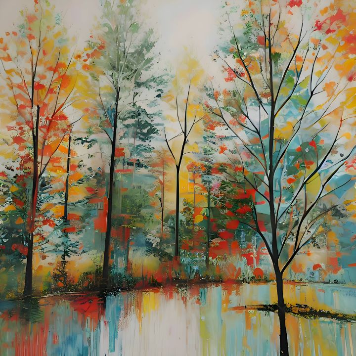 Automn's trees reflections - digitalartlb - Digital Art & AI ...