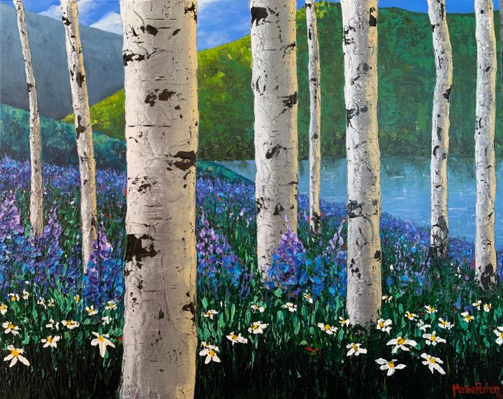 Happy Birch Day - Marina Perren - Paintings & Prints, Flowers, Plants ...