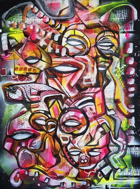 Crimson Navigators - Larry Calabrese Art - Paintings & Prints, Abstract ...