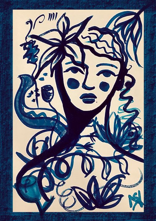 Blue portraiture 1.0 - NamrooArt - Paintings & Prints, People & Figures ...