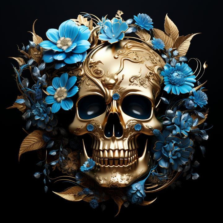 Art Deco Skull - Southwest Art Gallery - Digital Art & AI, Abstract ...