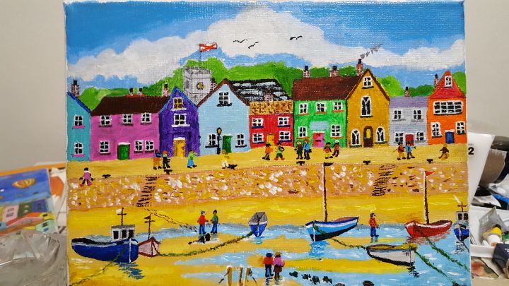 Harbour scene - David's art collection - Paintings & Prints, Landscapes ...