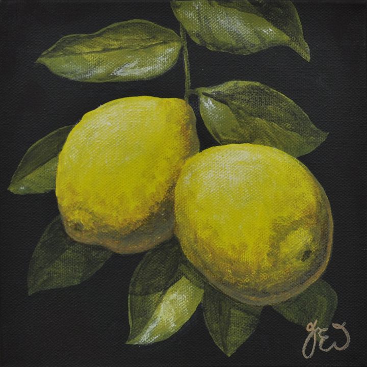 Two hanging lemons - James Ineson - Paintings & Prints, Food & Beverage ...