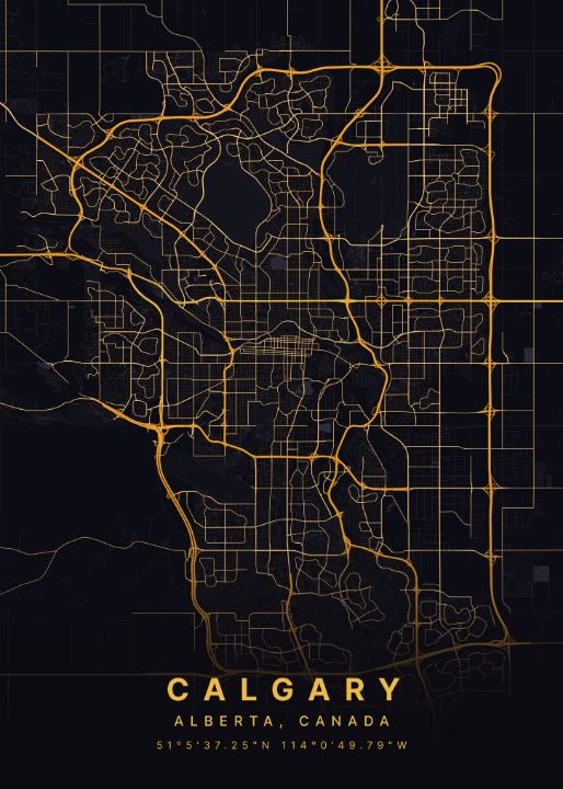 Calgary, Alberta, Canada - MapPrintableInc - Paintings & Prints, Places ...