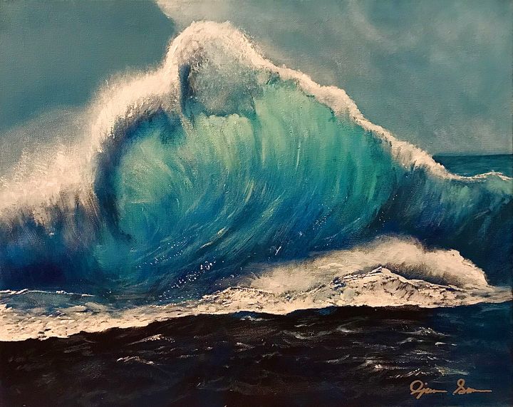 "crashing wave" - Oj's handwork - Paintings & Prints, Landscapes ...