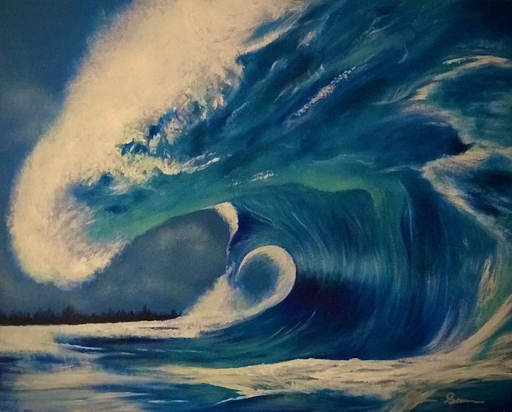 wave - Oj's handwork - Paintings & Prints, Landscapes & Nature, Beach ...