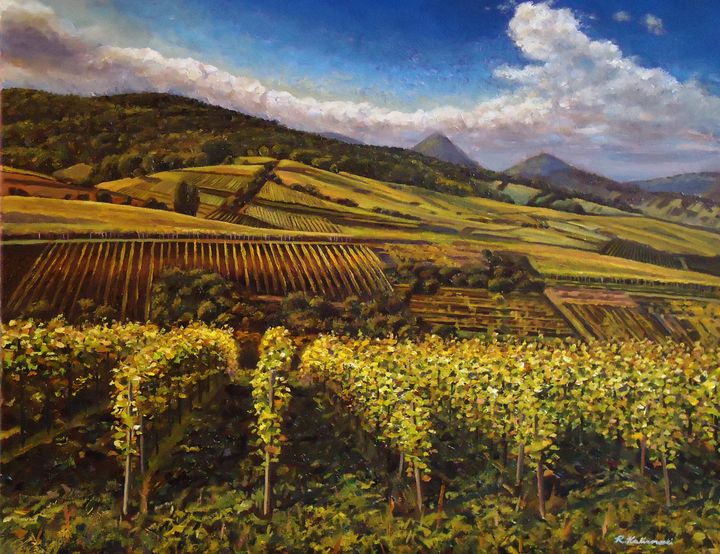 Alsace Vineyards - Ryan Kalinowski - Paintings & Prints, Landscapes ...