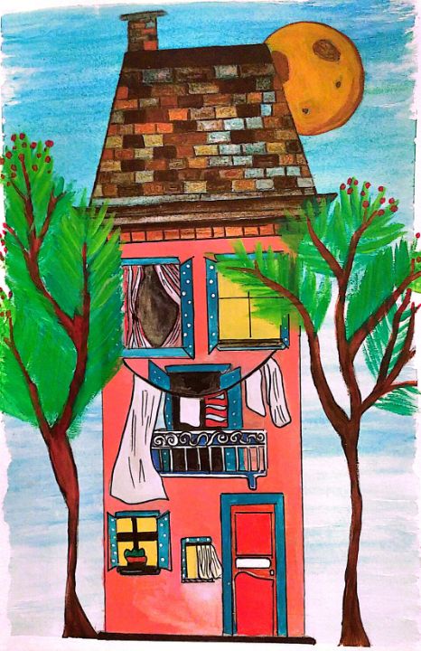 Weird Dream House - PopButterfly - Paintings & Prints, Buildings ...