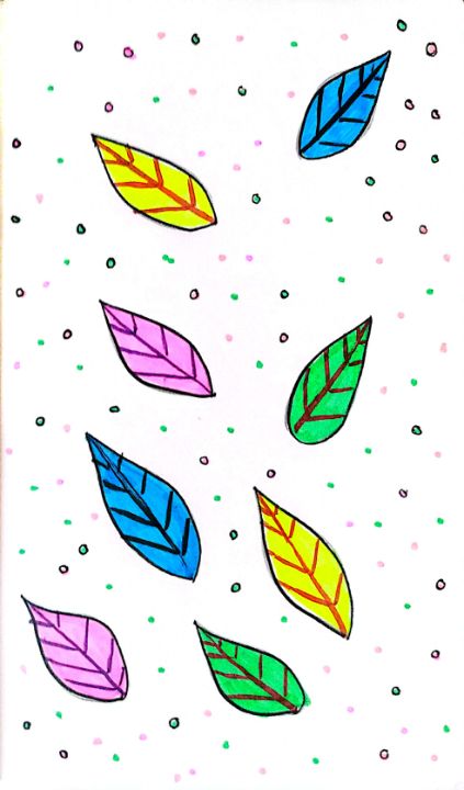 Funky Leaves - PopButterfly - Paintings & Prints, Flowers, Plants ...