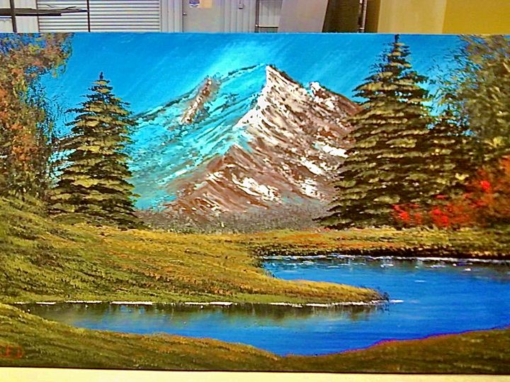 Blue Lake - Mike Reed - Paintings & Prints, Landscapes & Nature ...