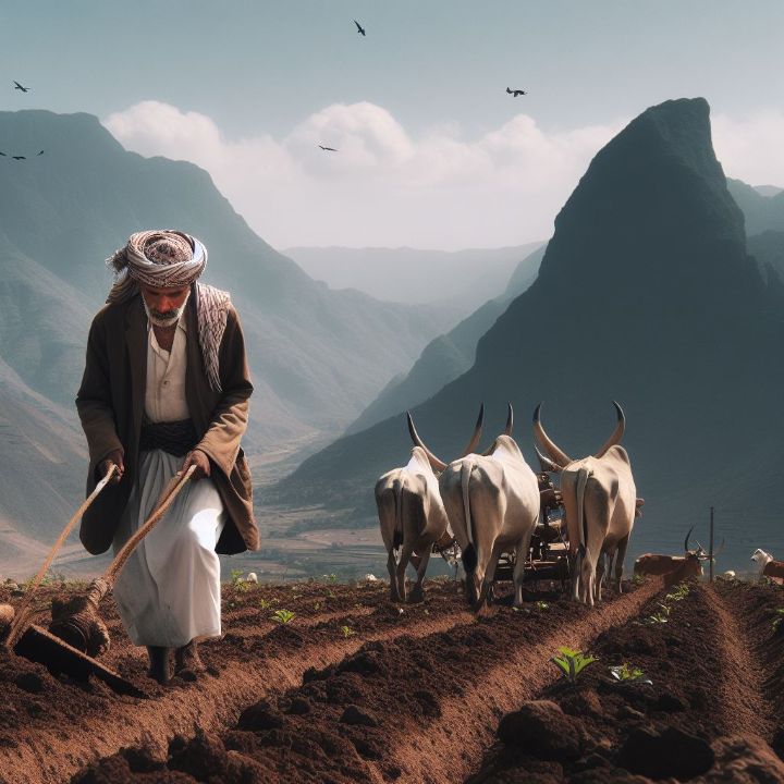 A picture of a man working on a farm - RASHEED775 - Paintings & Prints ...
