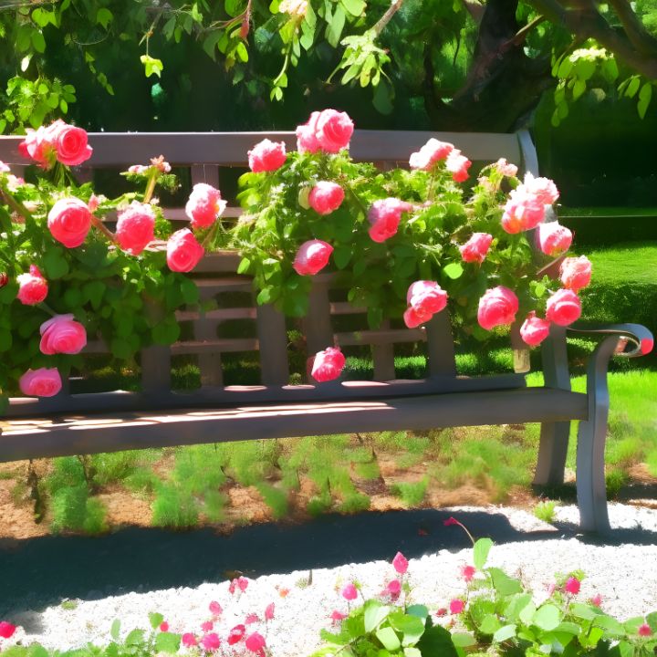 Roses on the bench - Snowdropandlily Art Studio - Digital Art & AI ...