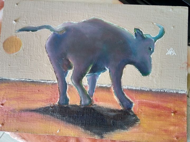 Sunrise Eclipse Inyathi Yonke - Yanga - Paintings & Prints, Ethnic ...