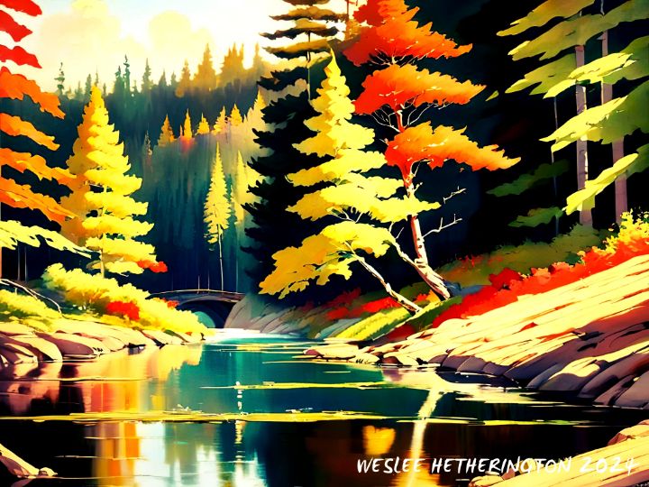 Northern river in Autumn - Weslee Hetherington - Digital Art & AI ...
