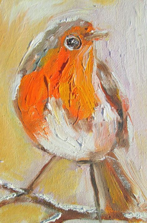 Painting of robin redbreast - www.pixi-arts.com - Paintings & Prints ...