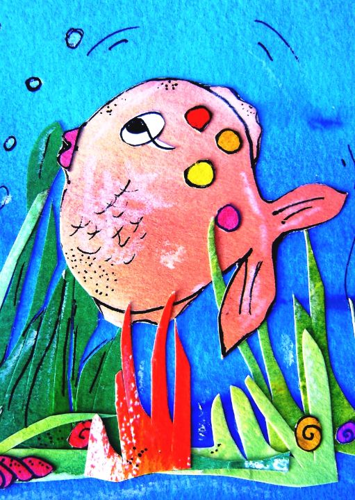 painting of a cartoon fish - www.pixi-arts.com - Paintings & Prints ...