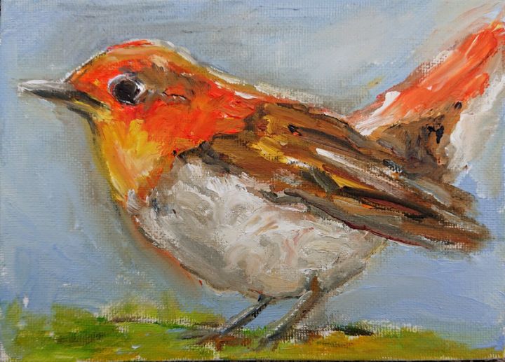 Painting of robin - www.pixi-arts.com - Paintings & Prints, Animals ...