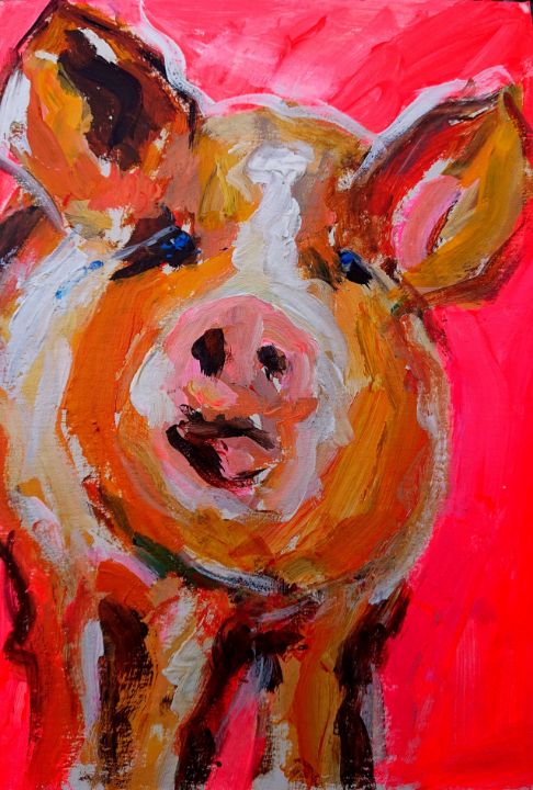 Painting of happy irish piglet - www.pixi-arts.com - Paintings & Prints ...