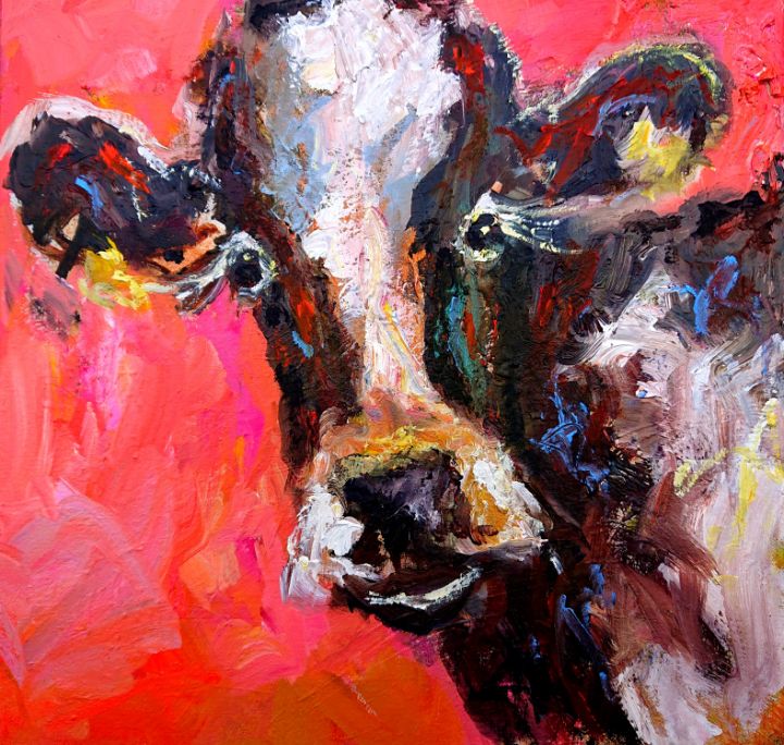 colorful cow painting - www.pixi-arts.com - Paintings & Prints, Animals ...
