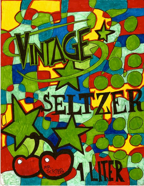 VINTAGE SELTZER - Scribz Pop Art - Drawings & Illustration, Abstract ...