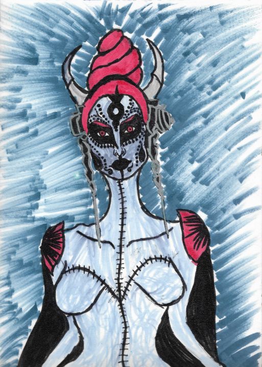 Bitch with a Stitch - Zoey Wanzi - Drawings & Illustration, Fantasy & Mythology, Fantasy Men ...