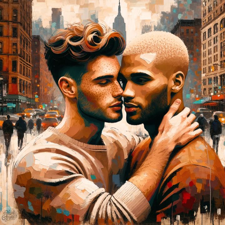Intertwined Souls in the City - Viva Strokes - Paintings & Prints ...